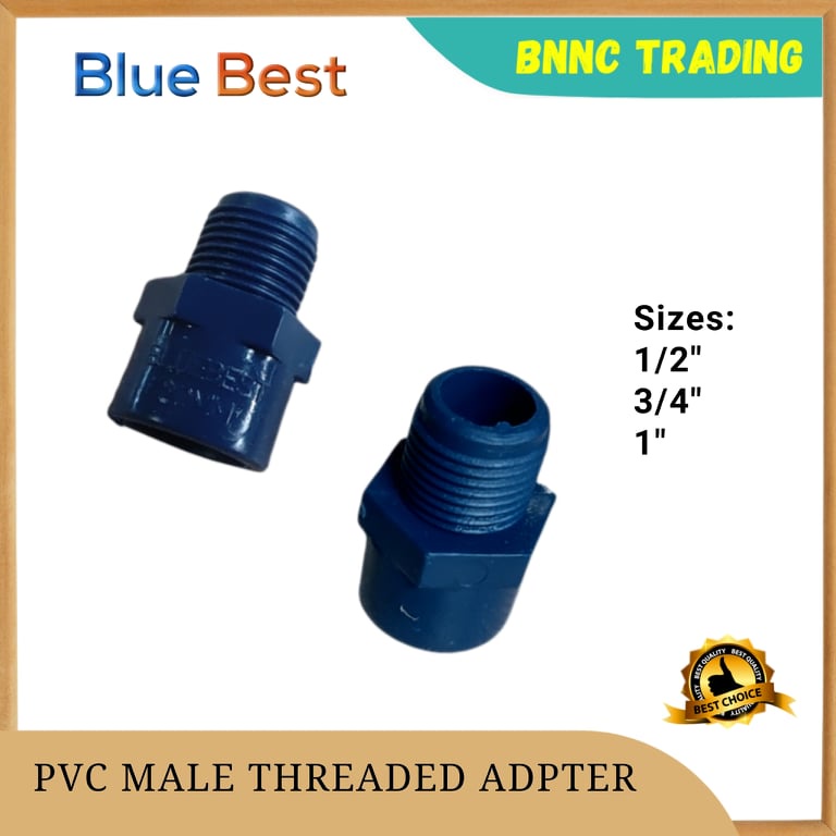 BLUEBEST PVC MALE THREADED ADAPTER 1/2 3/4 1 | Shopee Philippines