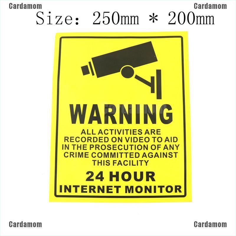 {carda } CCTV Security Camera System Warning Sign Sticker Decal ...