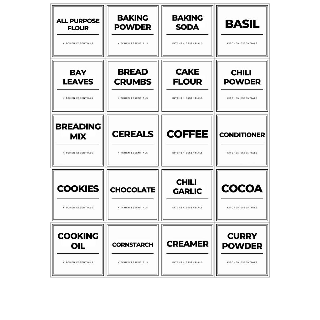 Minimalist Sticker Labels for condiments/pantry/bath/Vinyl Laminated ...