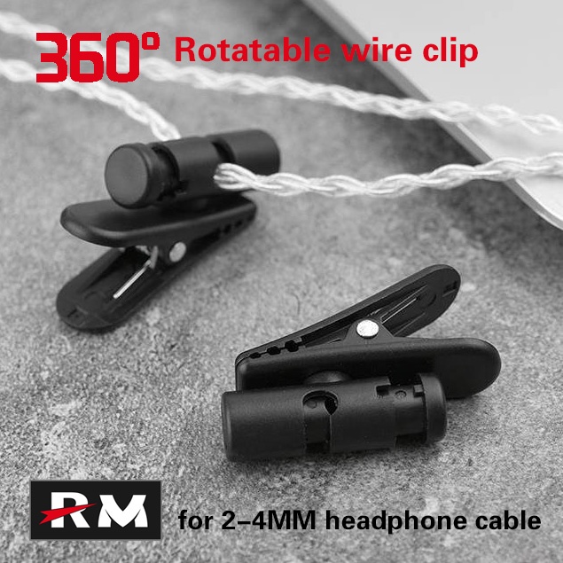5PCS Large Cable Clip IE800S Earphone Fixing 360°Rotatable Round Wire ...