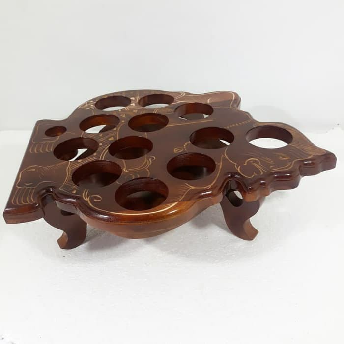 KAYU Place For Aqua Glass Container Teak Wood Benduk Model Of Semar ...
