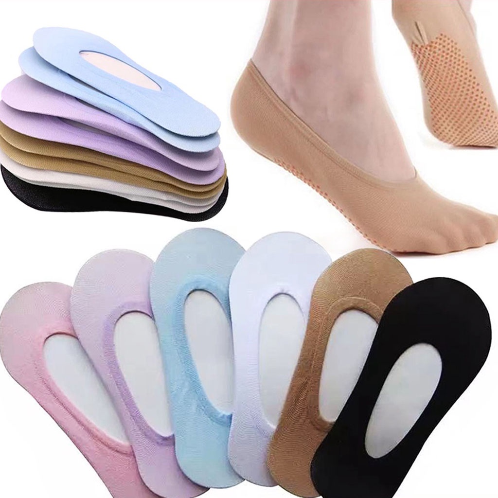 Woman's Plain Invisible Socks Ladies non-slip socks | Shopee Philippines