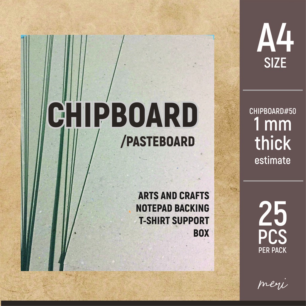 CHIPBOARD #50, A4 size, 1mm, 25 pcs notebook cover, notepad backing ...
