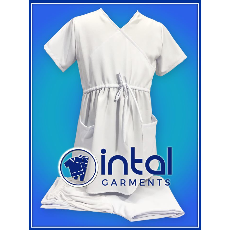 INTAL SCRUBSUIT 018A MATERNITY PREMIUM QUALITY Mock Wrap Peach Twill ...