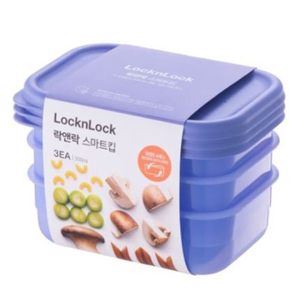 [330ml x 3PCS] LocknLock Smart Keep Blue Iris Anti Bacterial Flexible Food Storage | Shopee ...