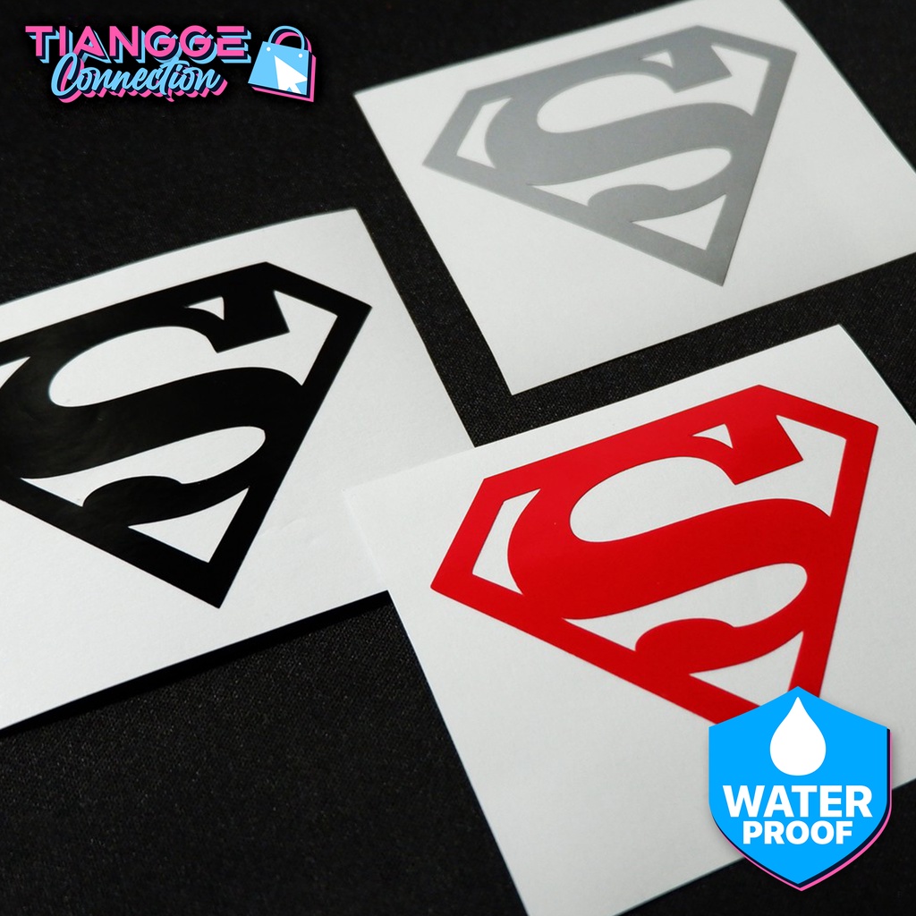 Superman WATERPROOF STICKER VINYL decal for motor, car window, fuel ...