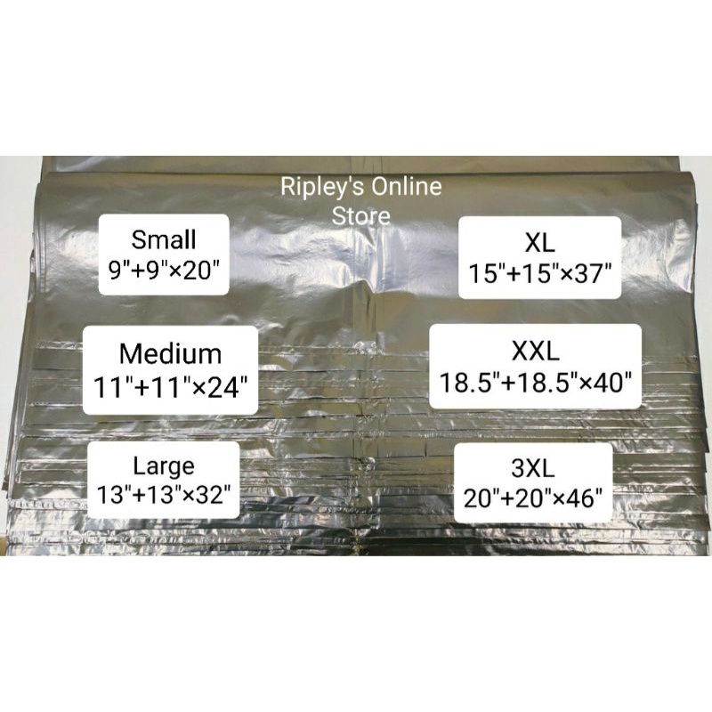 Black Garbage Trash Bag (25s&10s) Small Medium Large XL XXL 3XL HD No ...