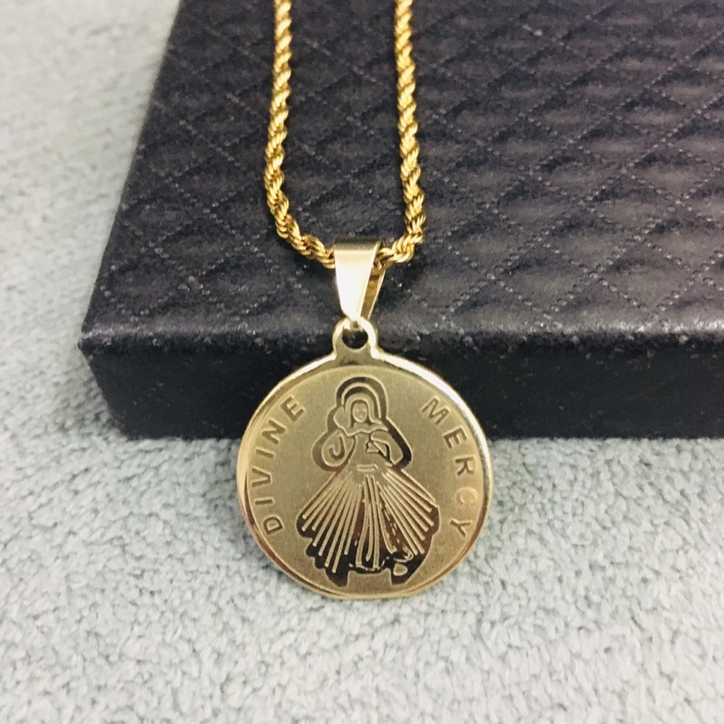 Divine Mercy Rope/ Lubid Style Stainless Necklace back to back design ...