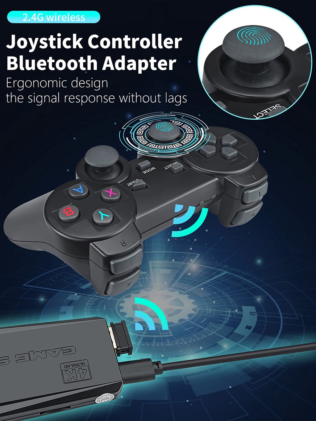 VGTIME M8 64G Game Stick Lite 4K Built-In 10000 Game Retro Game Console ...