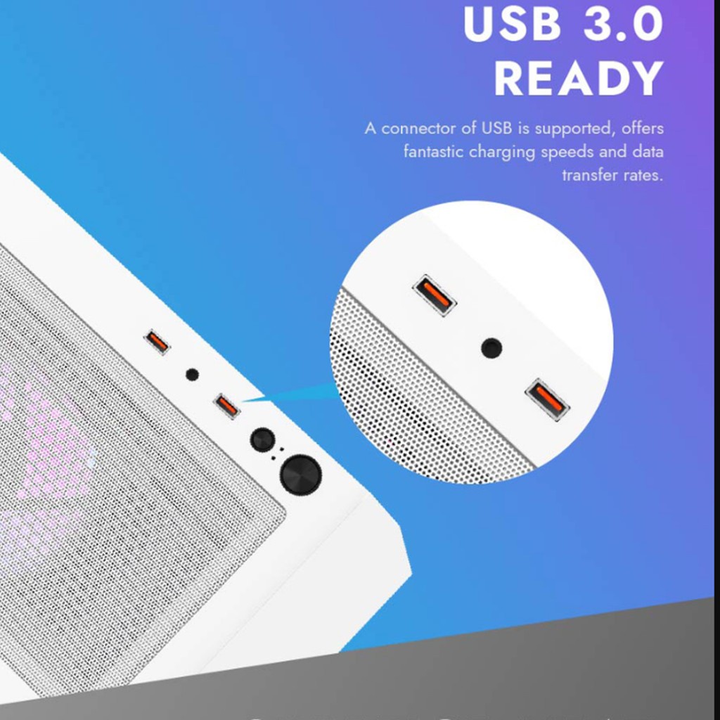 darkFlash DK352 White Mesh Metal mesh design front panel ATX PC Case ...