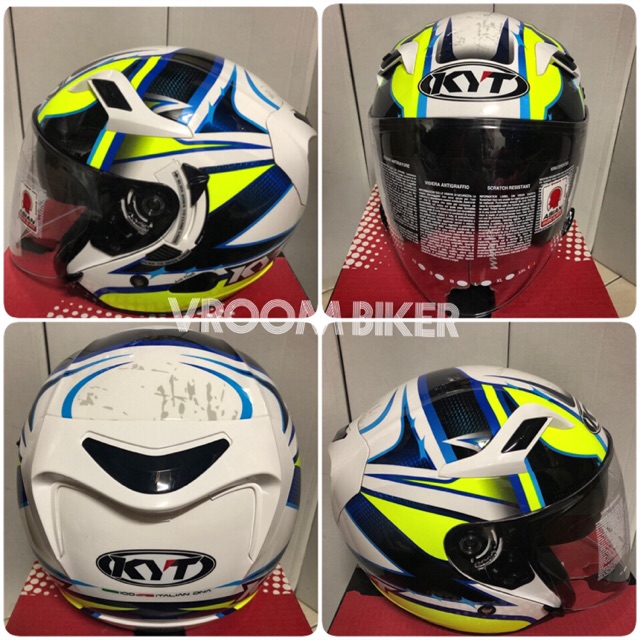KYT Venom Open Face Lightning (Open Face) Double Visor | Shopee Philippines
