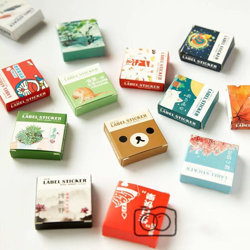 40 pcs DIY hand account stickers cute cartoon match box stickers hand ...