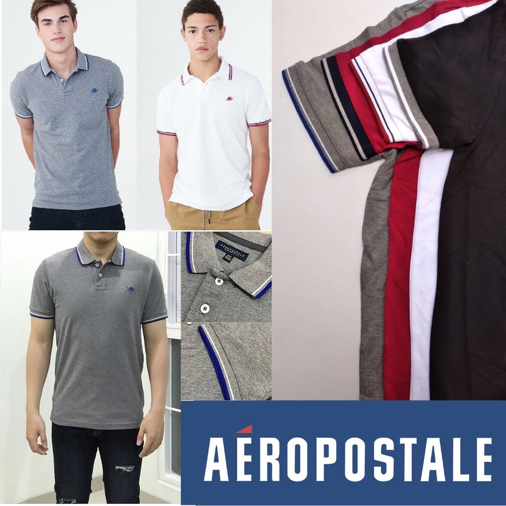 Aeropostale Mens A87 Striped Rugby Polo Shirt Men's plain Shirt ...