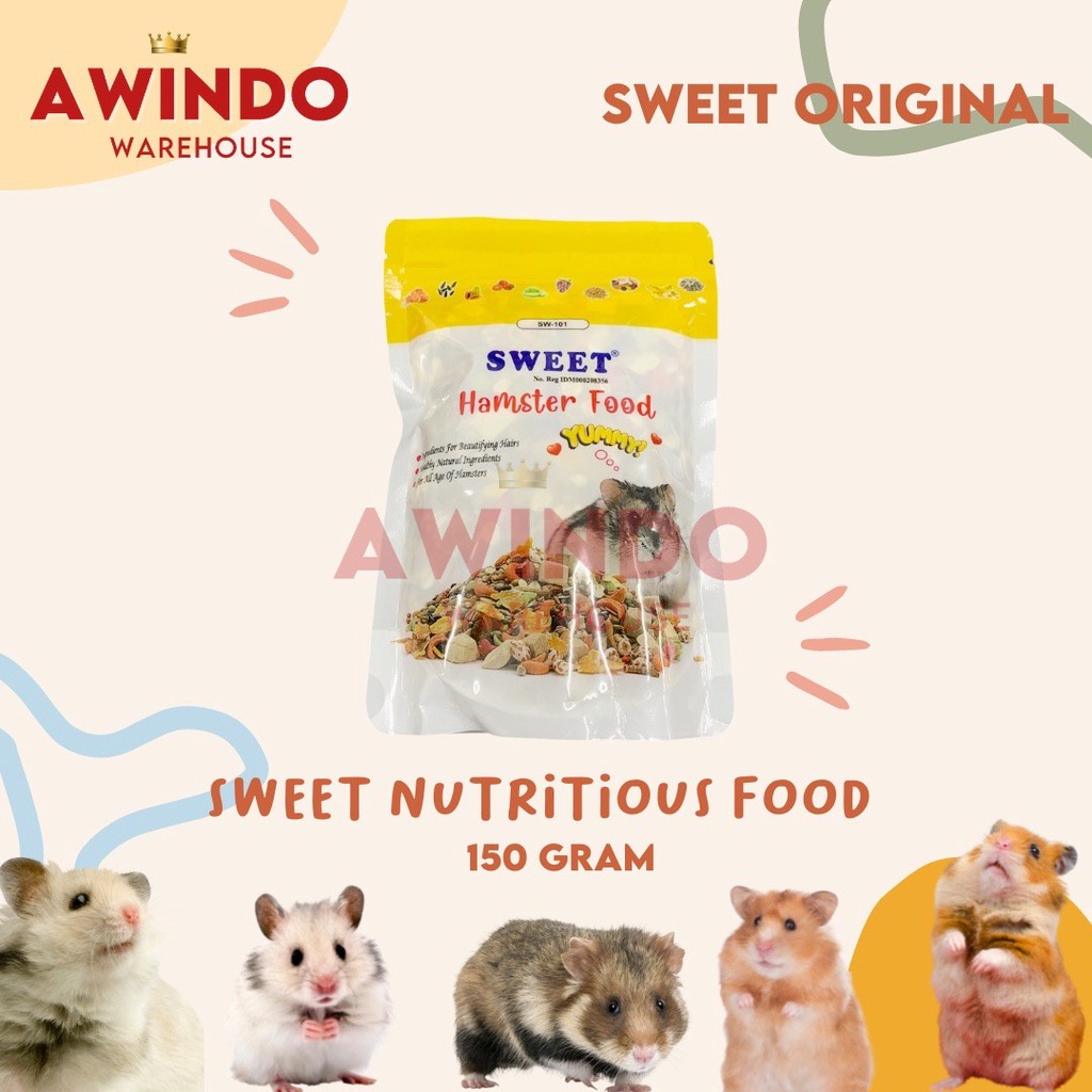 SWEET NUTRITIOUS - Dried Hamster Animal Feed Hamster Food Snack 150gr ...