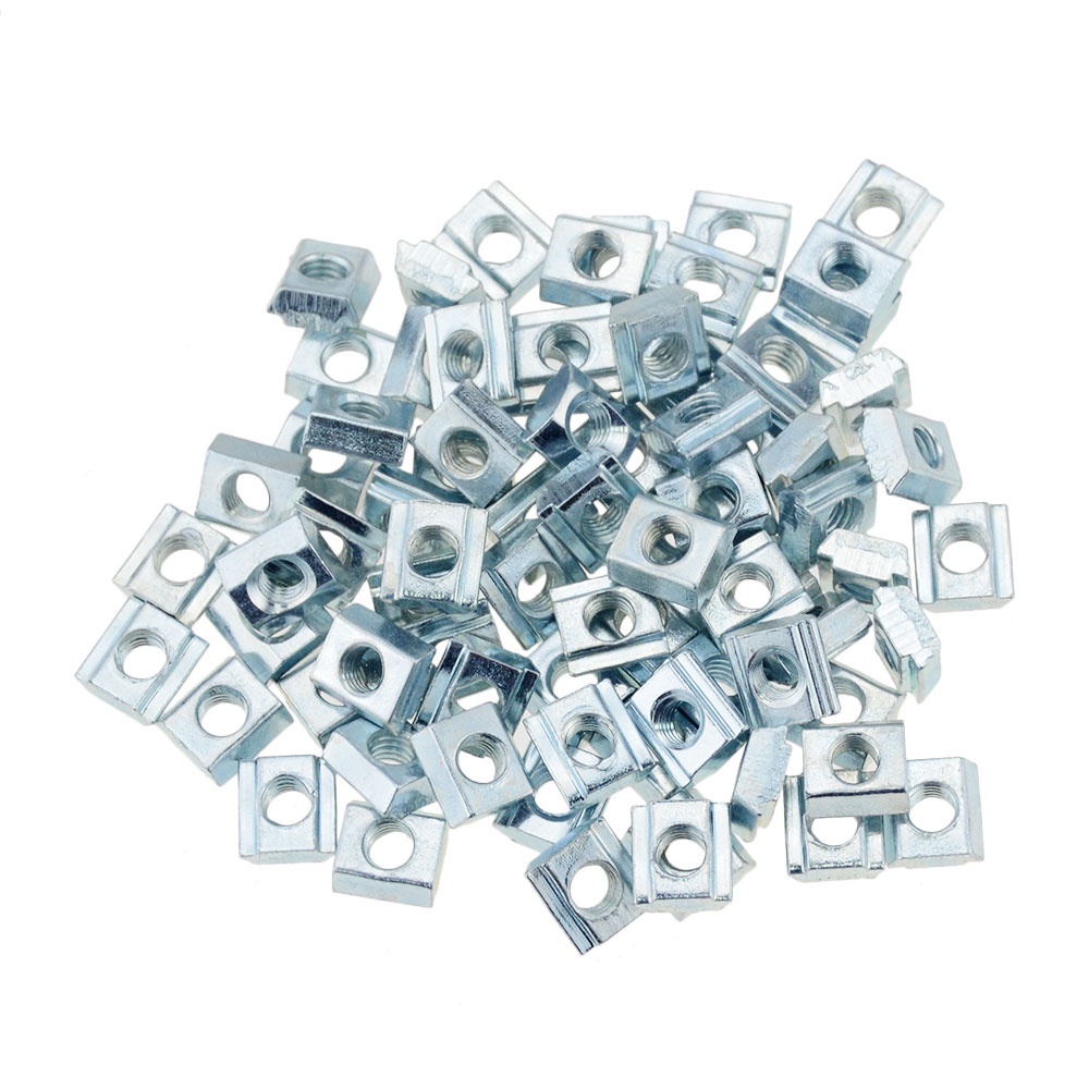 100Pcs/box Block Square Nuts for 20 Series Aluminum Extrusion Profile M3 M4 M5 M6 T Sliding ...