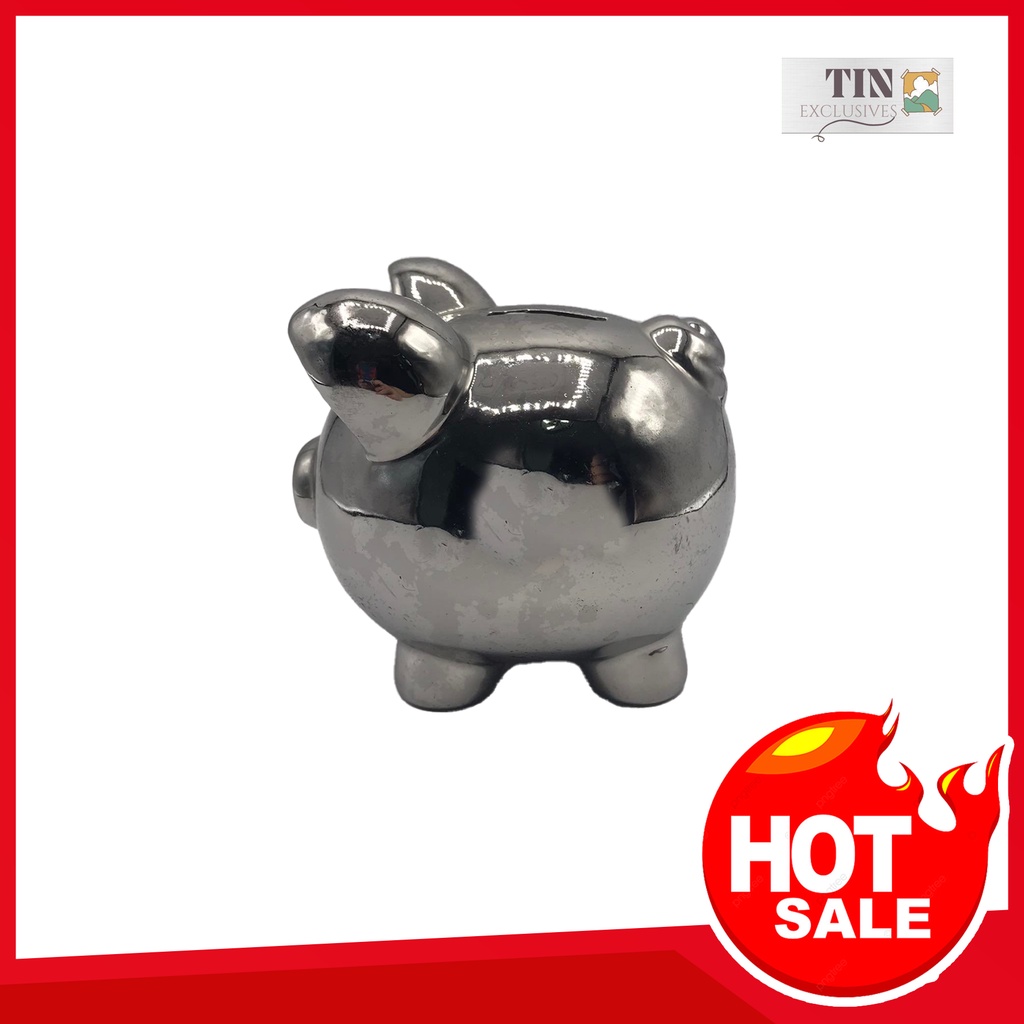 Cute Stainless Piggy Bank Coin Bank Small Ipon Challenge Pig Trending ...