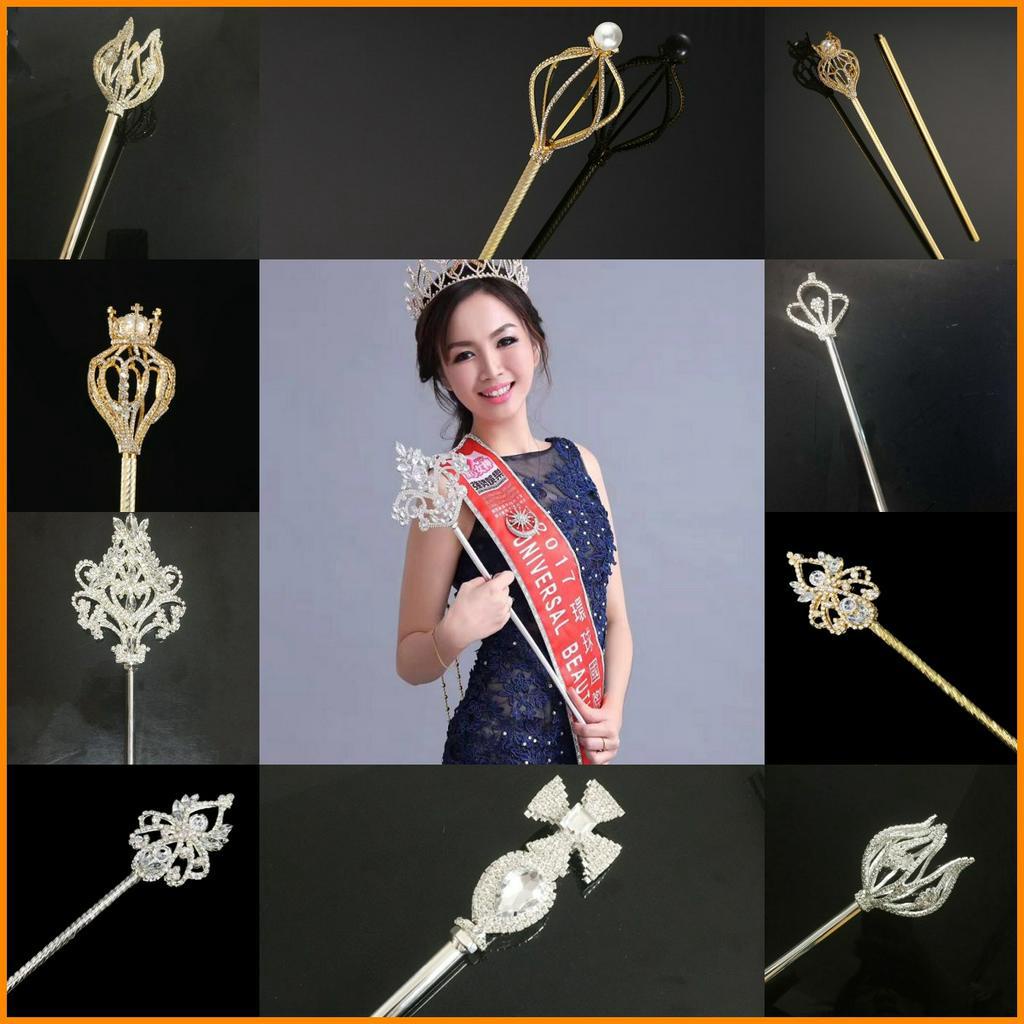 Goddess Athena Scepter Metal Inlay Diamond Accessories Winding Chain ...