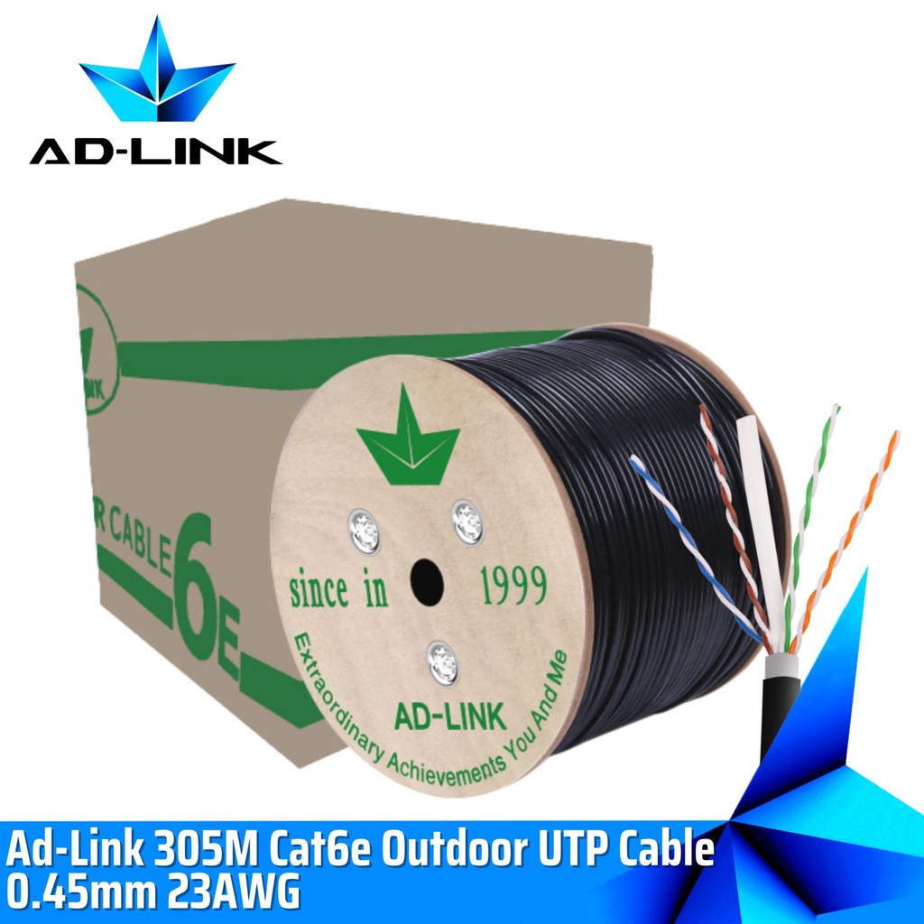 Ad-Link Cat6 305M Outdoor UTP Cable 0.45mm 23AWG CCA Ethernet Lan Cable ...