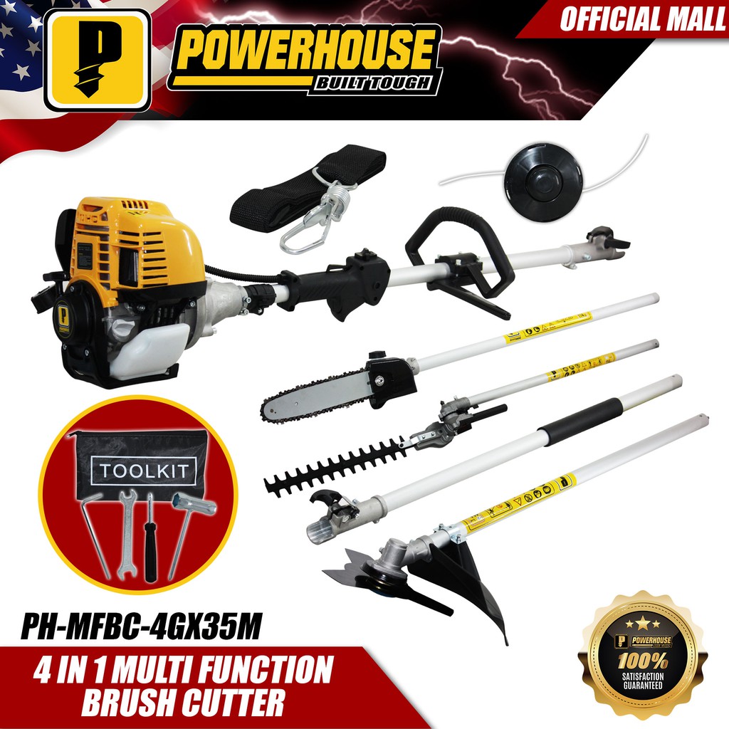 POWERHOUSE 4in1 Multifunction Brush Cutter 4Stroke Cutter Hedge Grass ...
