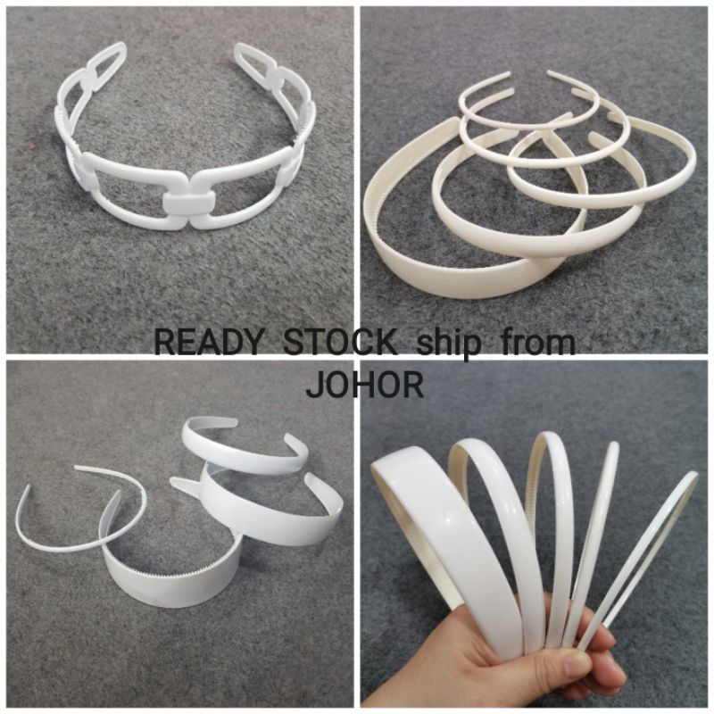 Hairband Plastic White Black Headband Hairwear Hair Band Cekak Rambut ...
