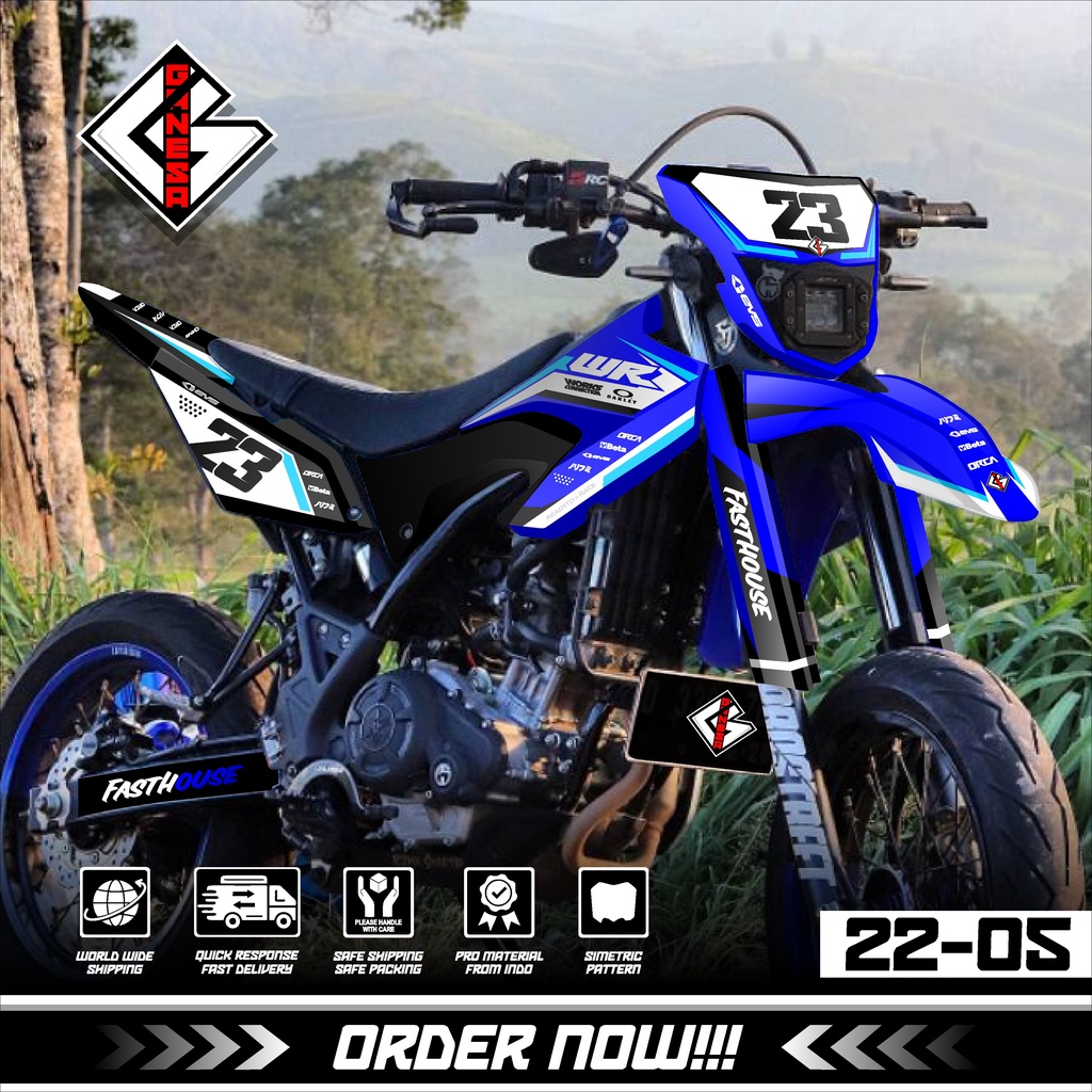Decal Sticker Motorcycle Cross Yamaha WR155 Fullbody Full Body Doff ...