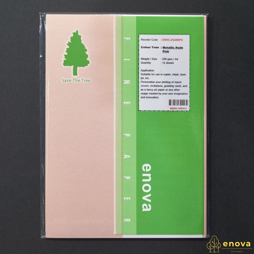 Fancy Art Paper ENOVA | Metallic Nude Pink | A4 250GSM (Metallic ...