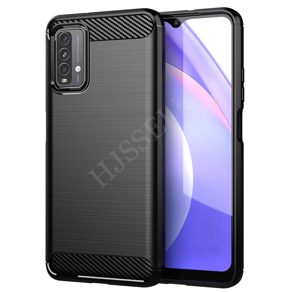 Redmi 9T Case Armor Carbon Fiber TPU Soft Silicone Casing Xiaomi Redmi ...