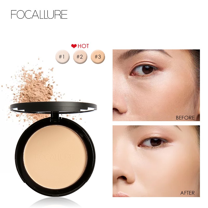 FOCALLURE Pressed Powder with Sponge 3 Colors | Shopee Philippines