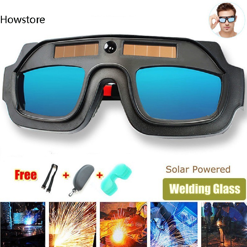【With box】Solar Powered Safety Goggles Auto Darkening Welding Eyewear ...
