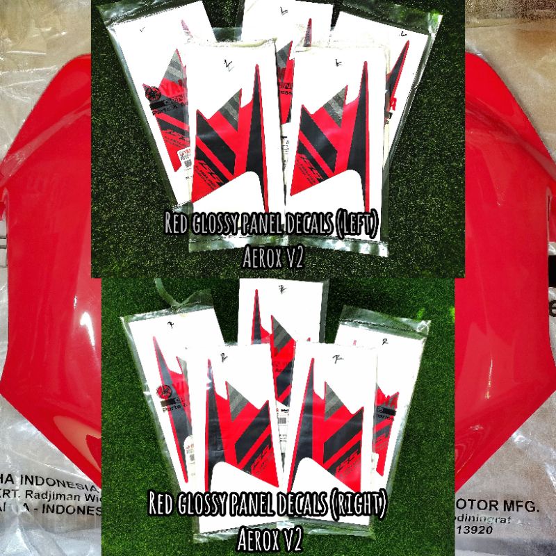 Aerox V2 Panel Decals Red Glossy | Shopee Philippines