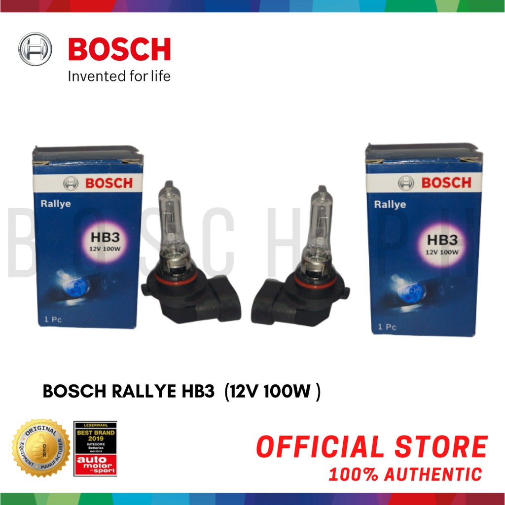Bosch Halogen Bulb HB3 RALLYE 12V 100W (2PCS) | Shopee Philippines