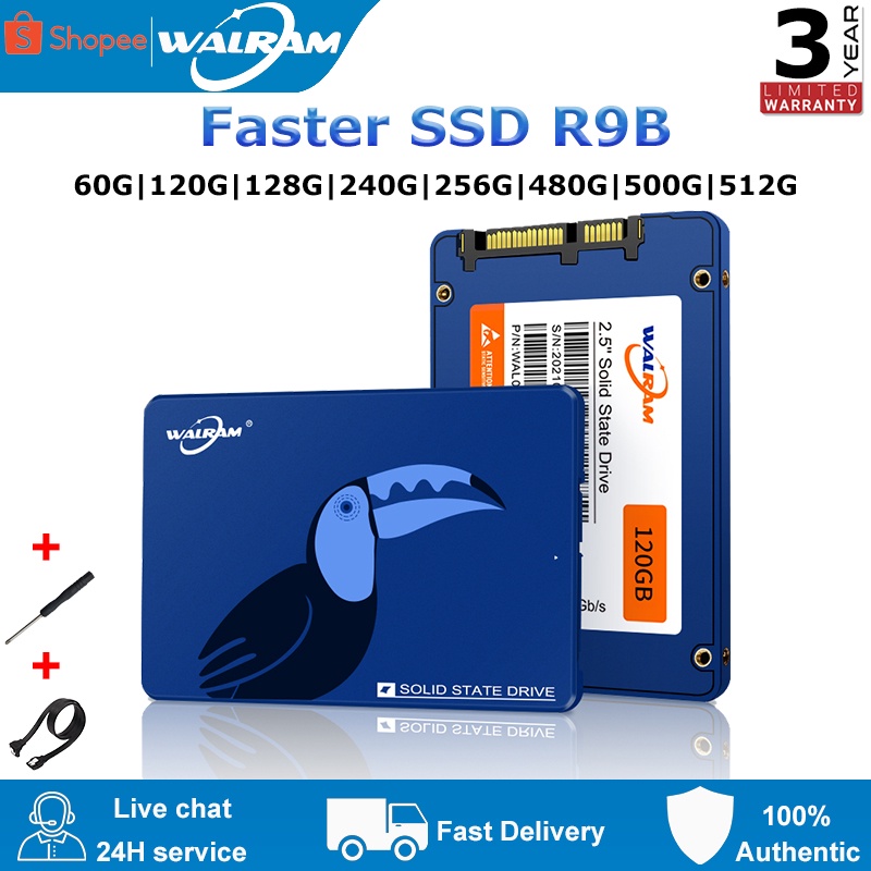 WALRAM R9B SSD 128GB Solid State Drive 2.5 inch SATA3 Slot 512GB 500GB ...