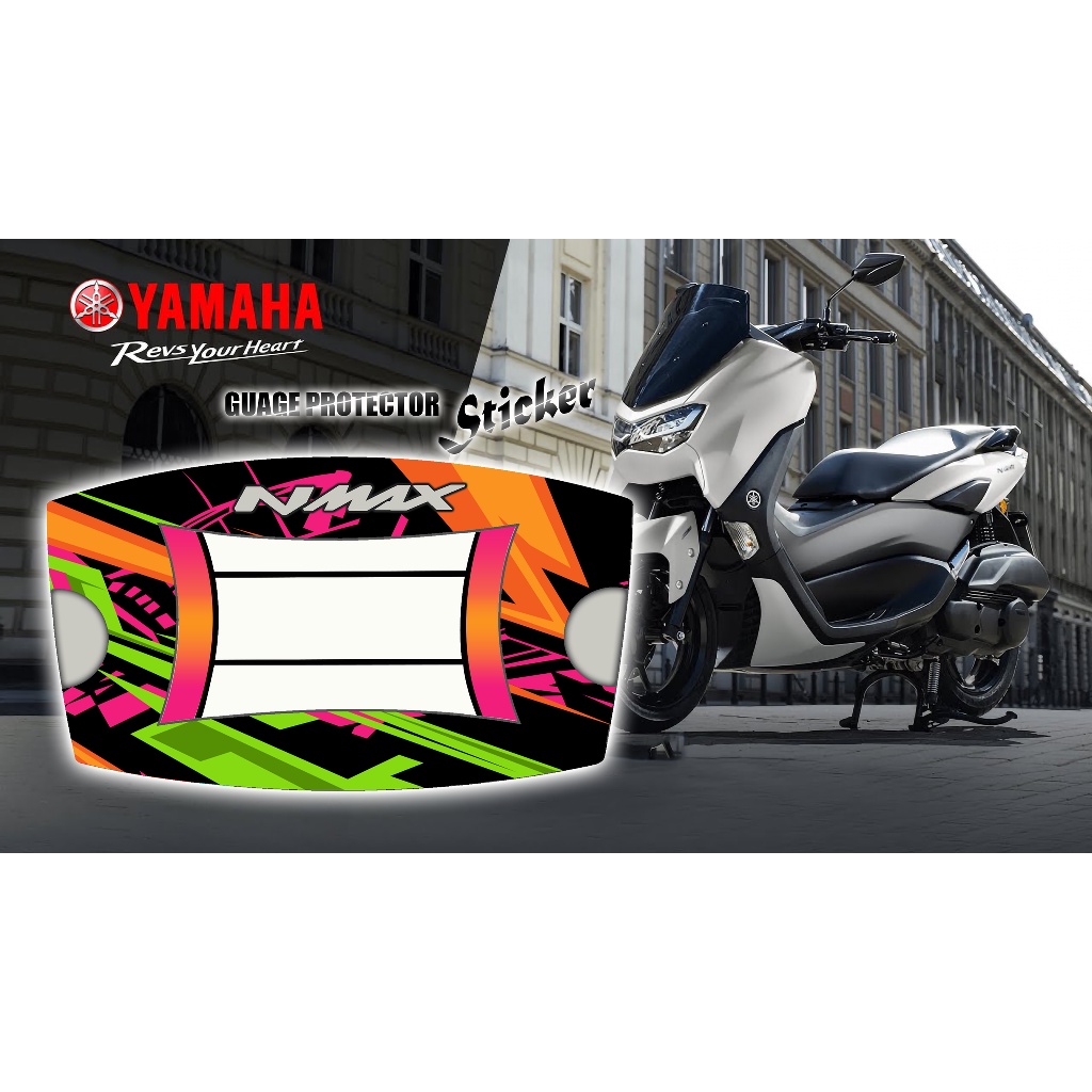 Yamaha Nmax 155 Gauge Protector Sticker Film Neon Stripe Design ...