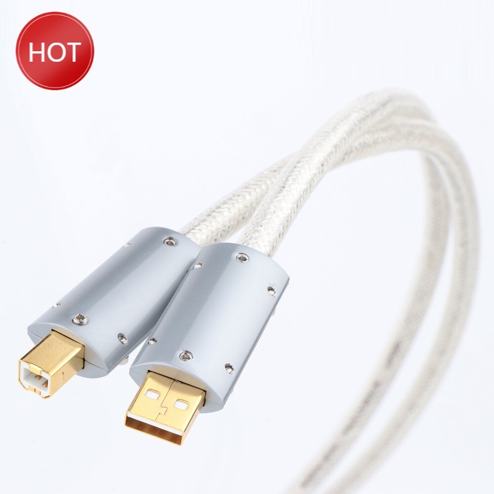 Hi-End X407 OCC silver plated USB audio cable data USB cable DAC USB ...