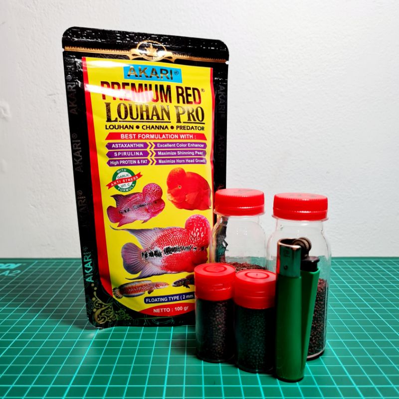 Channa Fish Pellet LOUHAN PARROT AKARI PREMIUM RED PRO Fish Feed 2mm ...
