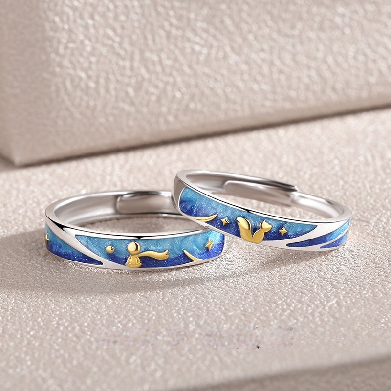 Original Little Prince Couple Ring S925 Sterling Silver Men and Women ...