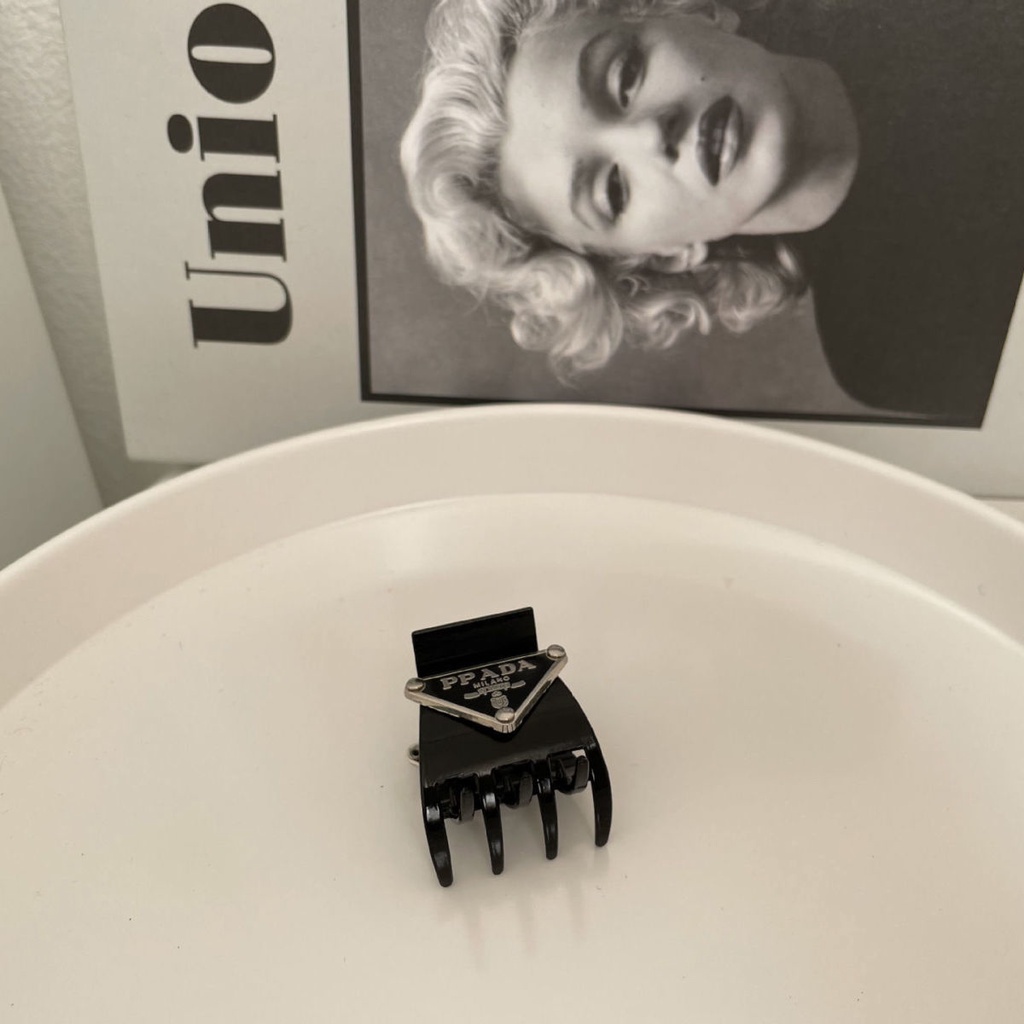 PRADA Metal Texture Small Hair Grabbing Clip Triangle Hair Claw ...