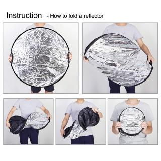 Pxel RF-6X6 5 in 1 24inch / 60cm Round Reflector Handle for Photography ...