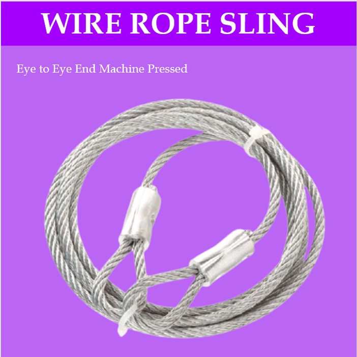 Mago 8-18mm 4 Meters Wire Rope Sling Eye to Eye End Machine Pressed ...