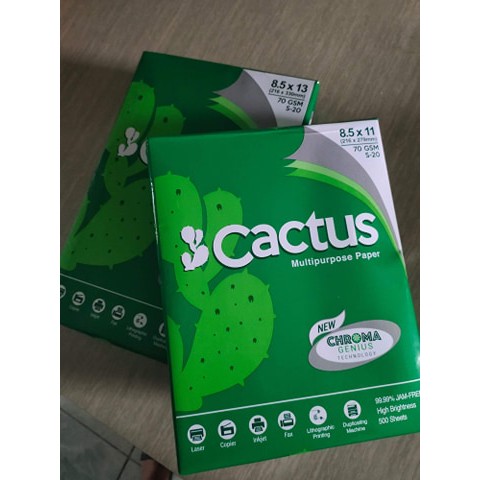Cactus Bond Paper (1 Box of 5 Reams ) | Short, Long | 70 GSM | Shopee ...