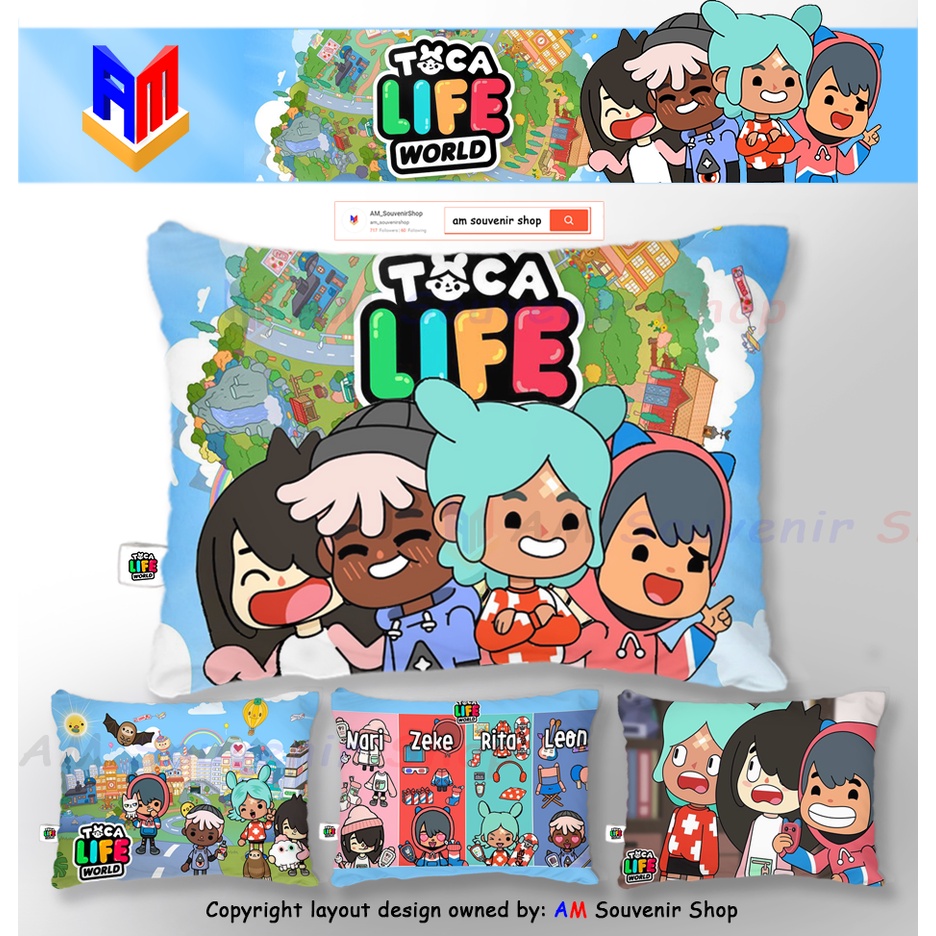 Toca Boca pillow/ toca life world / rita / Zeke / Nari / Leon | Shopee ...