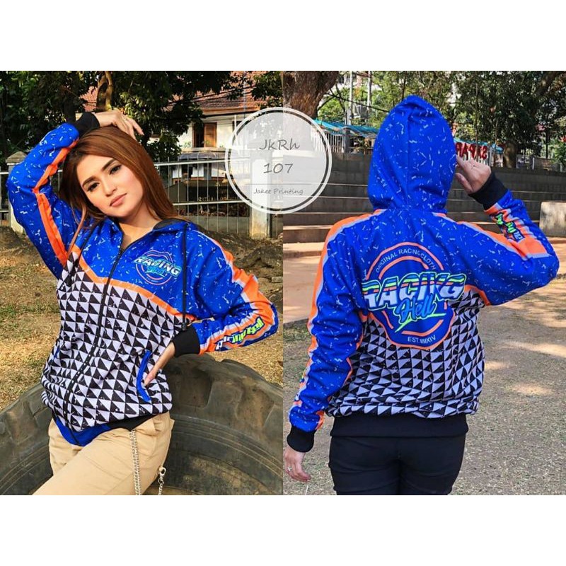 Hell Racing Jacket Original Blue Chess Motif | Shopee Philippines