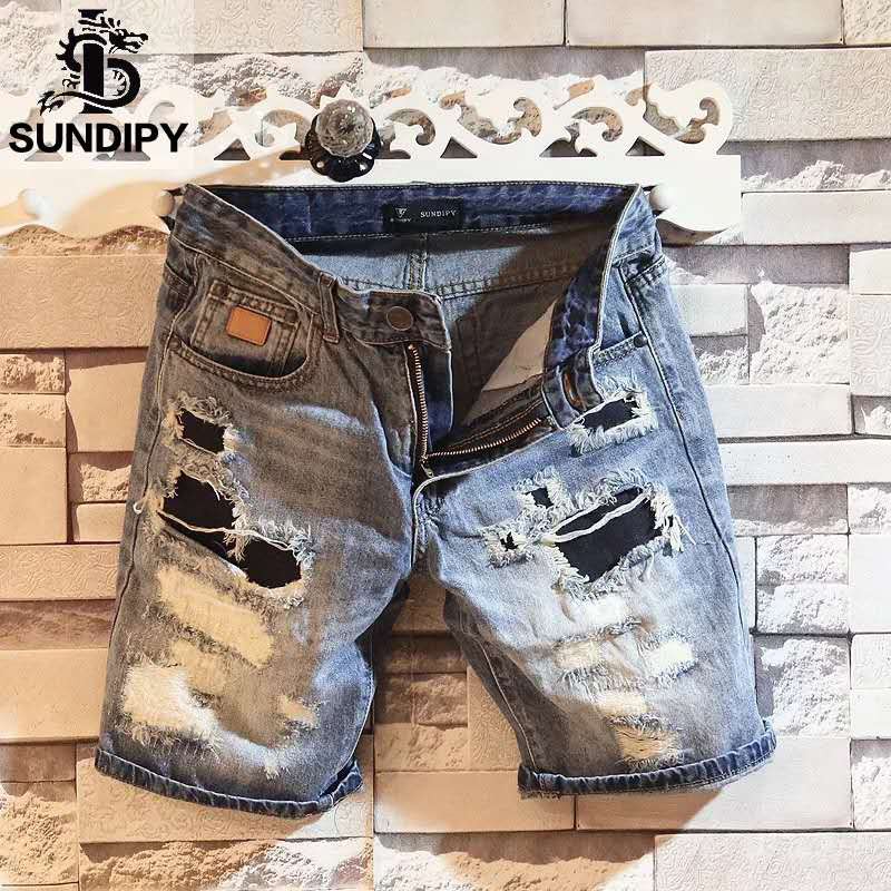 Tattered Denim Short For Mens | Shopee Philippines