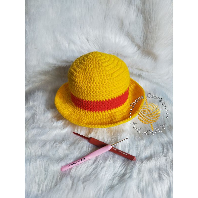 crochet luffy's hat (one piece) | Shopee Philippines