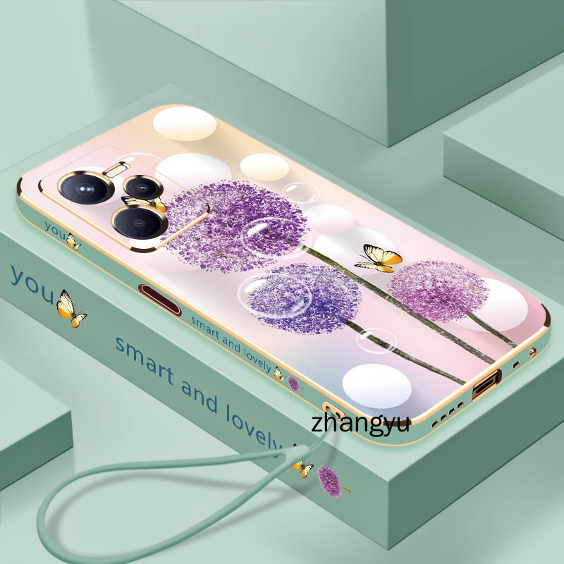 Casing Realme c35 Phone Case Ultra-thin Electroplating Square Straight ...