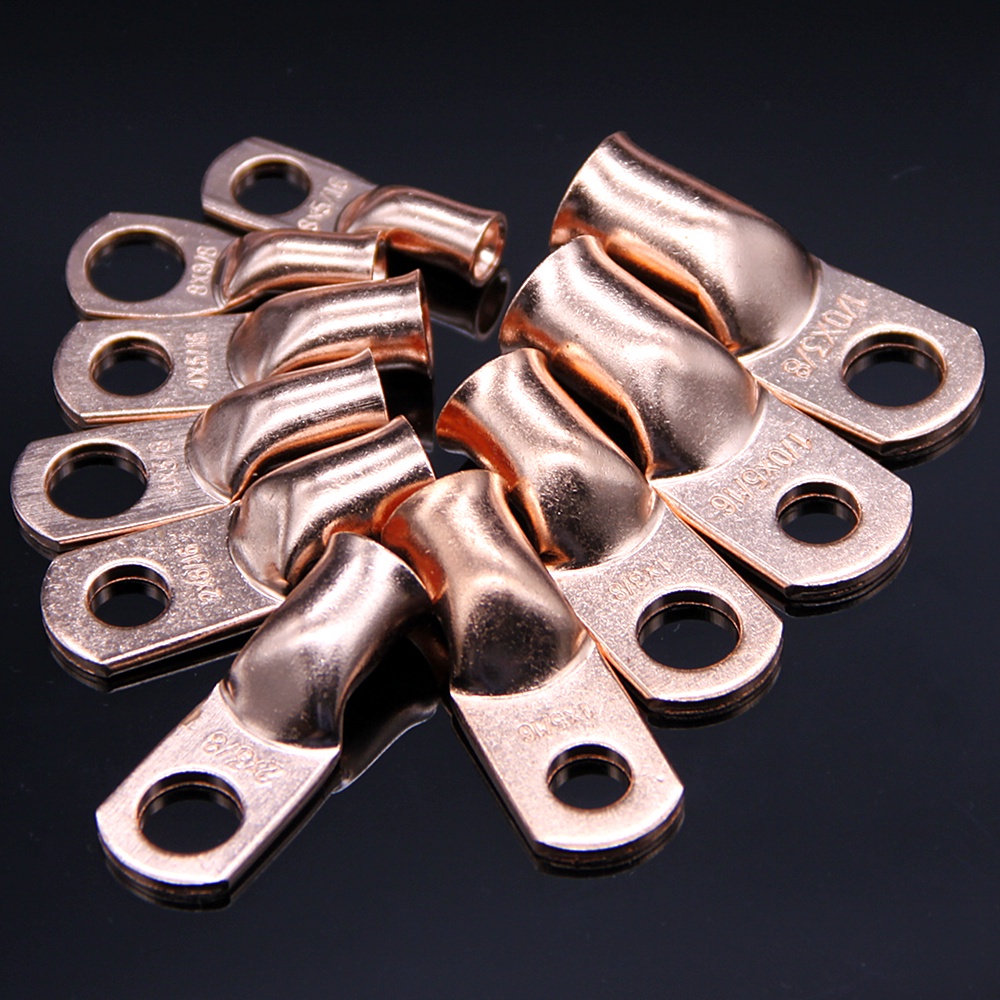 10PCS 3/8" 5/16" Electrical Wire Copper Crimp/Welding Terminals Bare ...