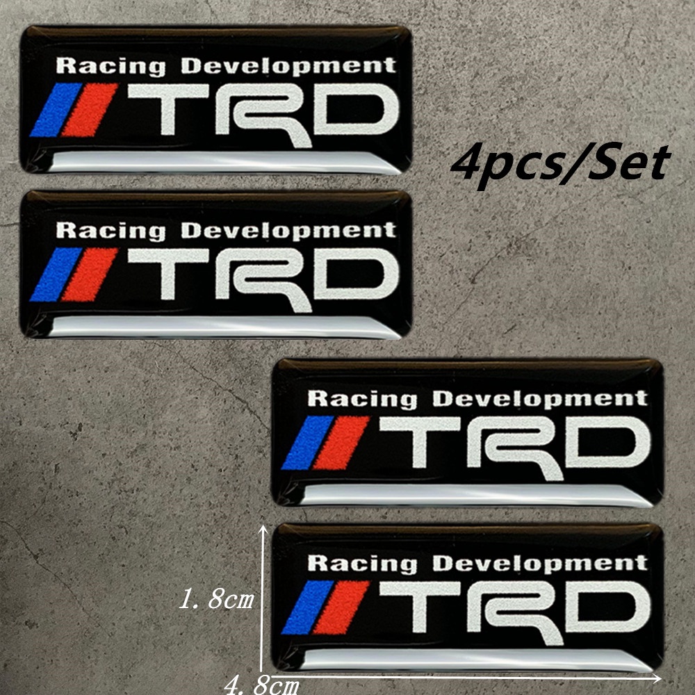 TOYOTa Reflective Sticker Soft Glue Epoxy TRD Car Doorknob Auto ...