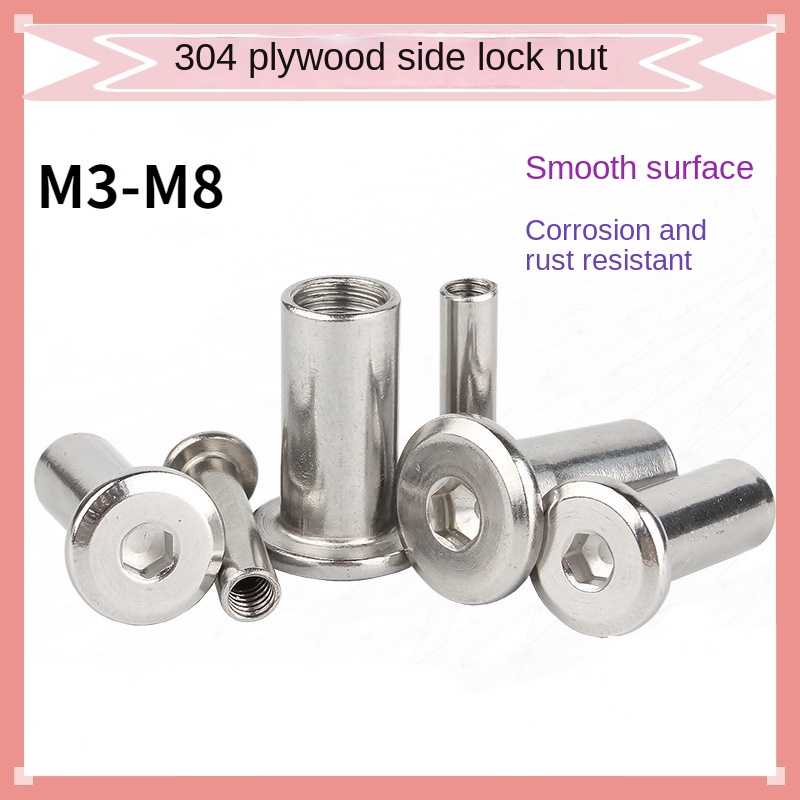 Splint Chamfering Nut M3M4M5M6M8 Pair Lock Furniture Screw 304 ...
