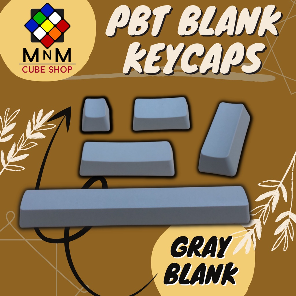 PBT GRAY Blank Keycaps for Mechanical Keyboards Non-Backlit Non-Double ...