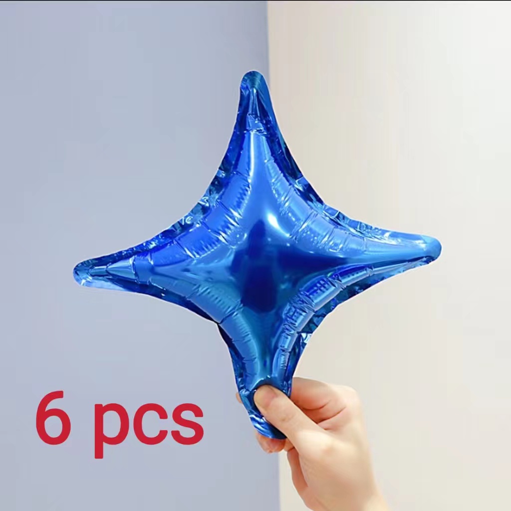 10 inches 6pcs/pack 3D Four pointed star shape birthday party ...